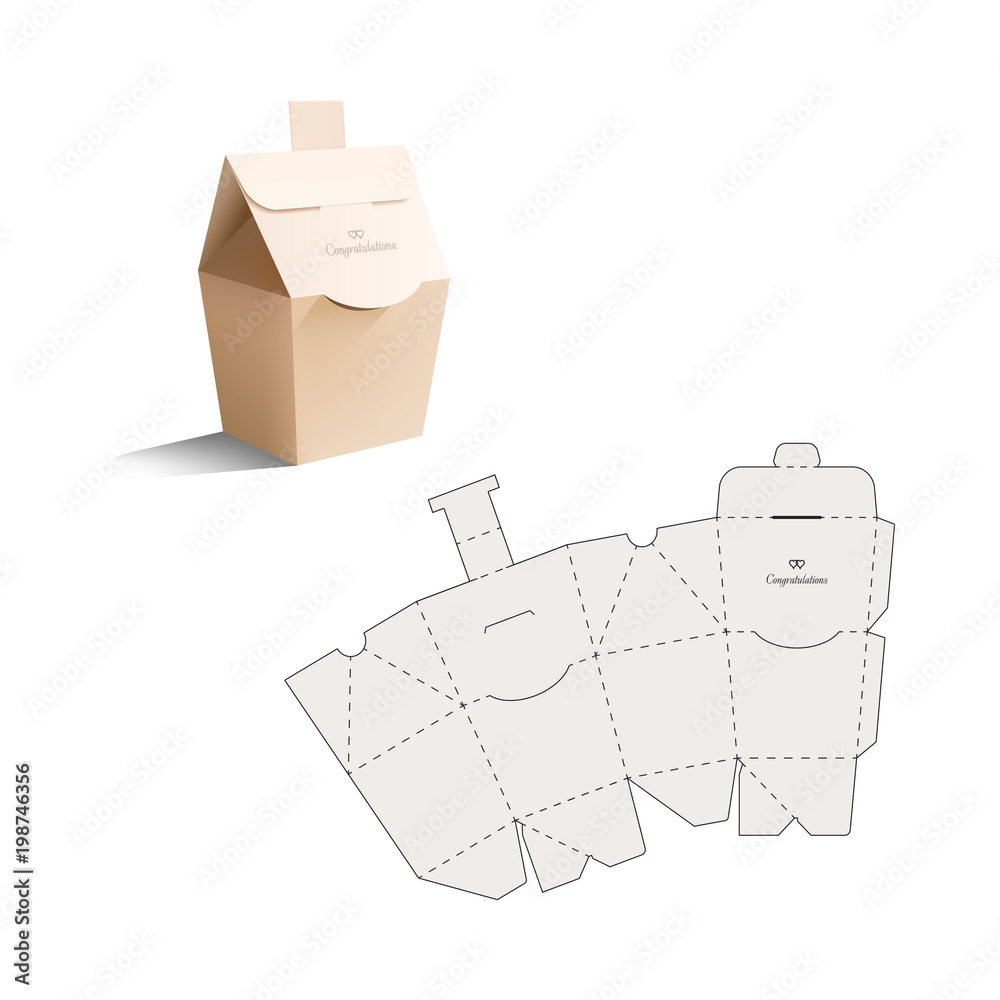 Retail Box with Die-cut Layout Stock Vector | Adobe Stock
