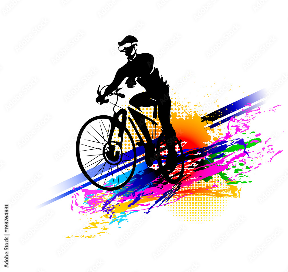 Bicycle race. Biker sport. Vector illustration Stock Vector | Adobe Stock