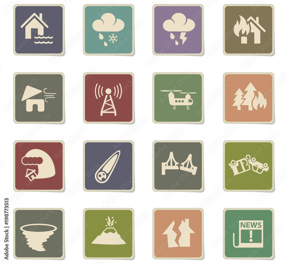 natural disasters icon set Stock Vector | Adobe Stock