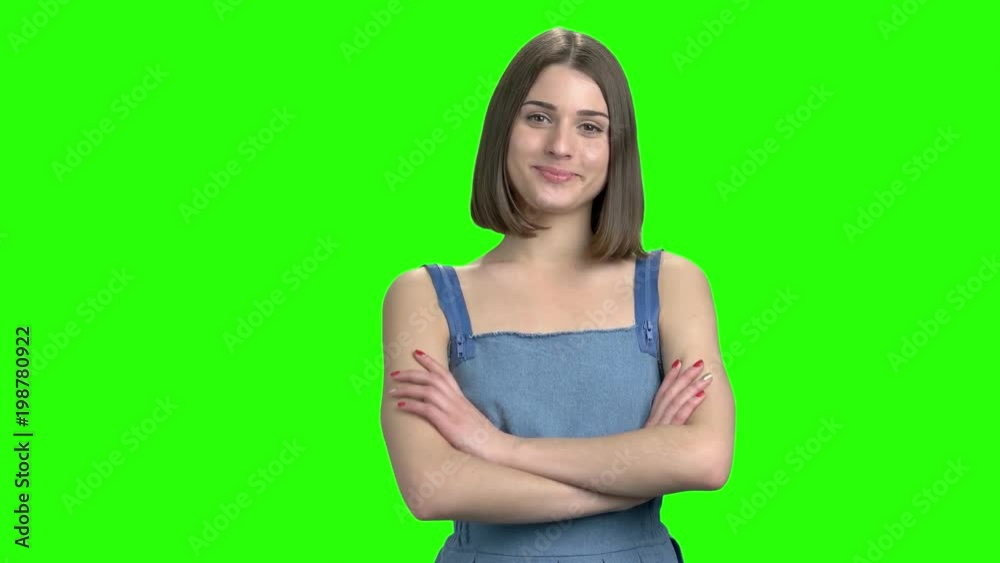 Good pretty girl flirting and smiling. Portrait of young woman with ...