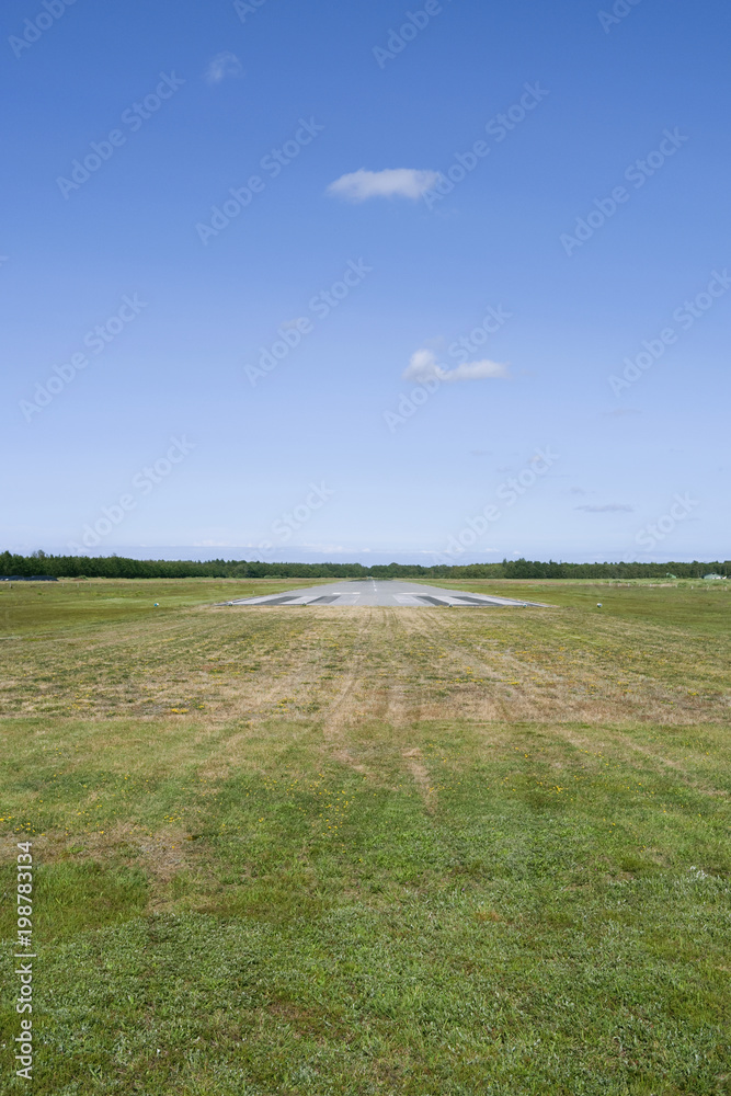 Aviation: Runway of the small airfield on Laesoe island Stock Photo ...