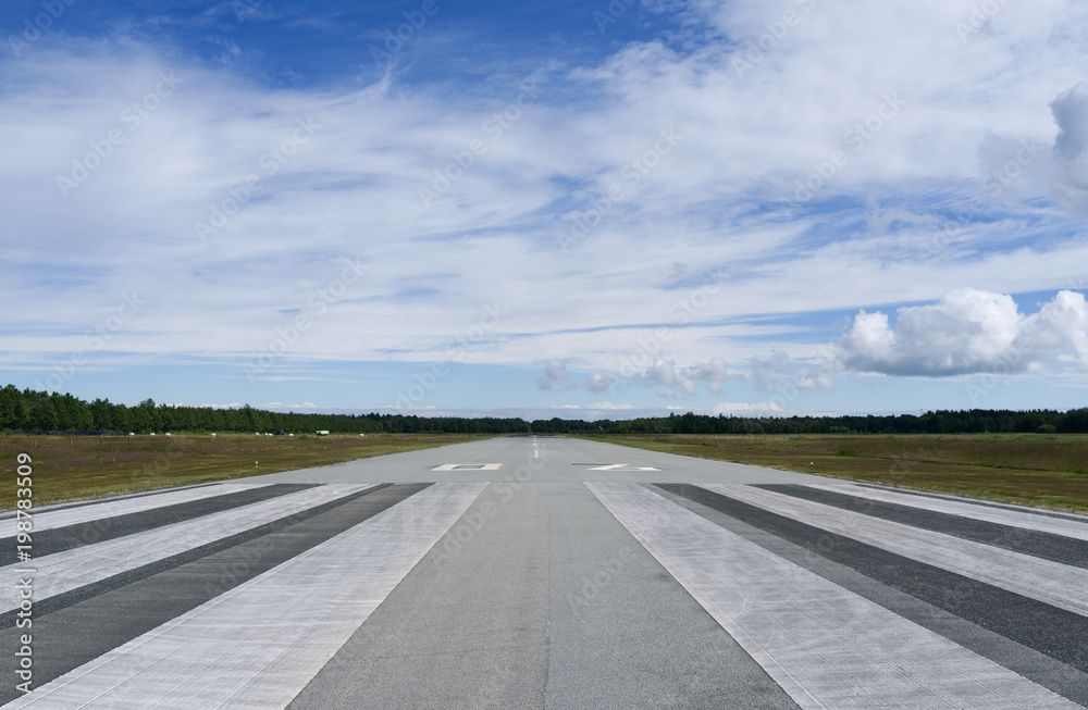 Aviation: Runway of the small airfield on Laesoe island Stock Photo ...