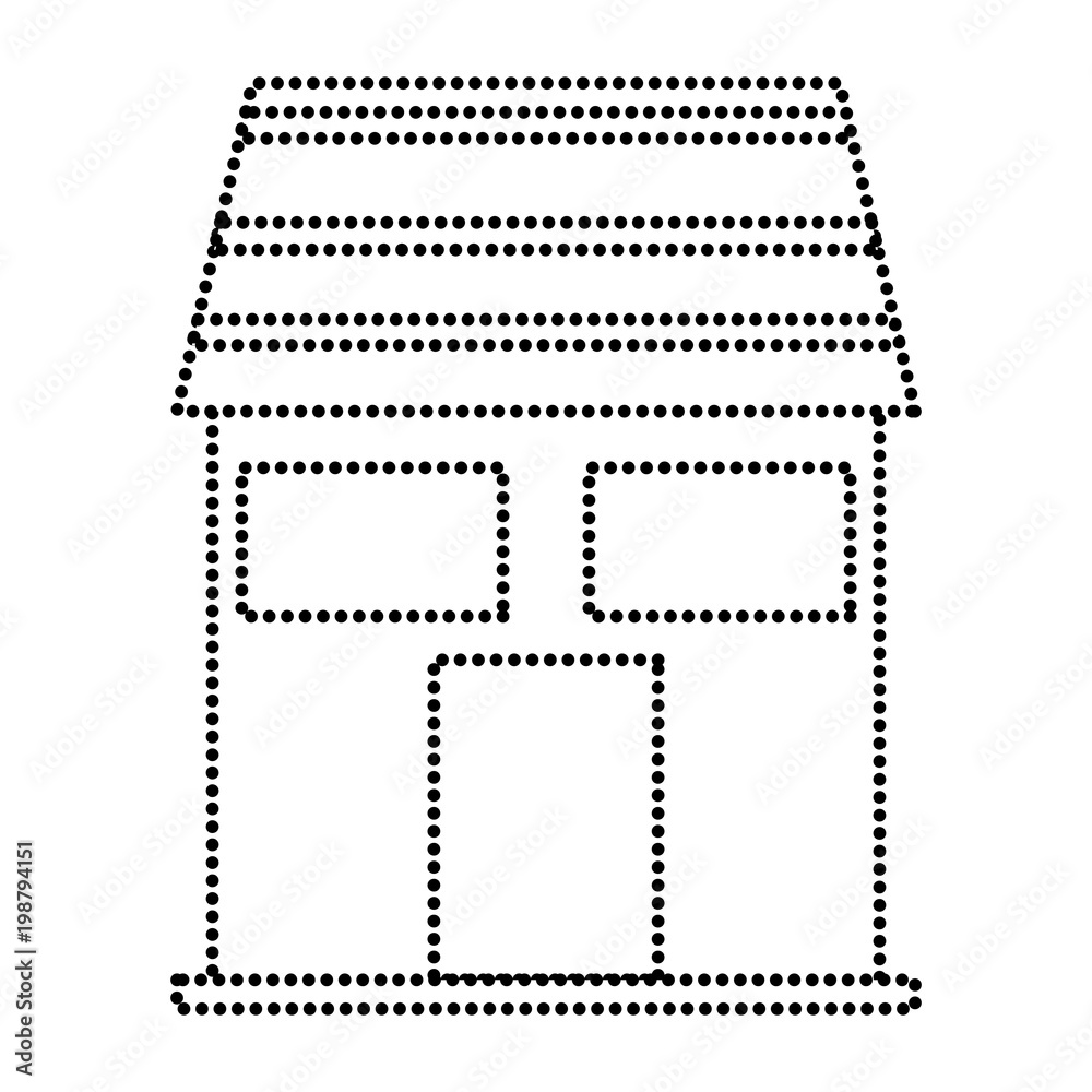 dotted shape house residense with windows and door design Stock Vector ...