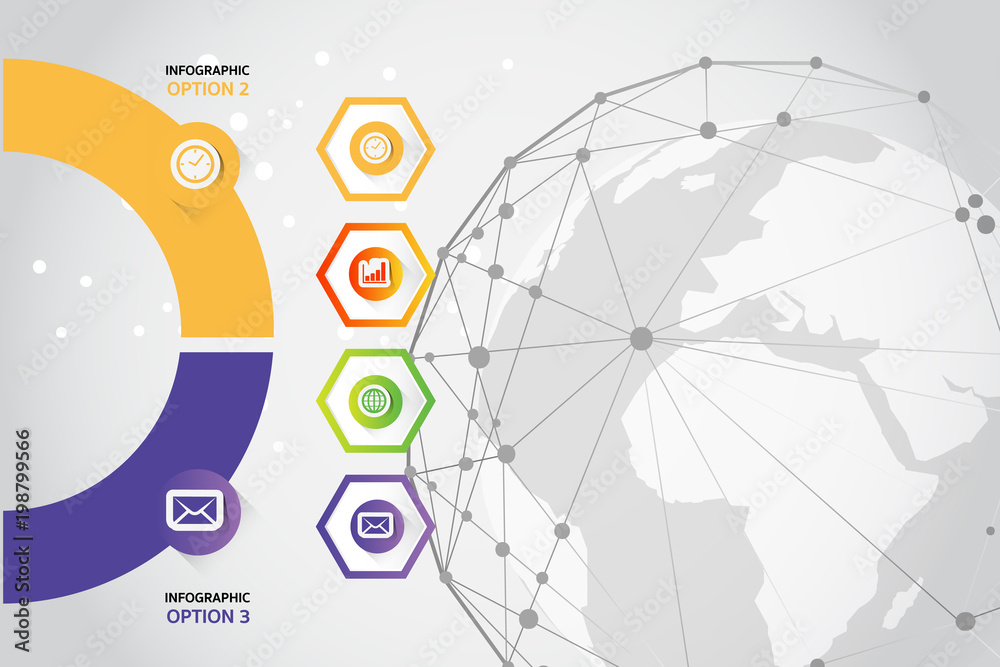 Infographic connecting dots and lines, Polygonal background, technology ...