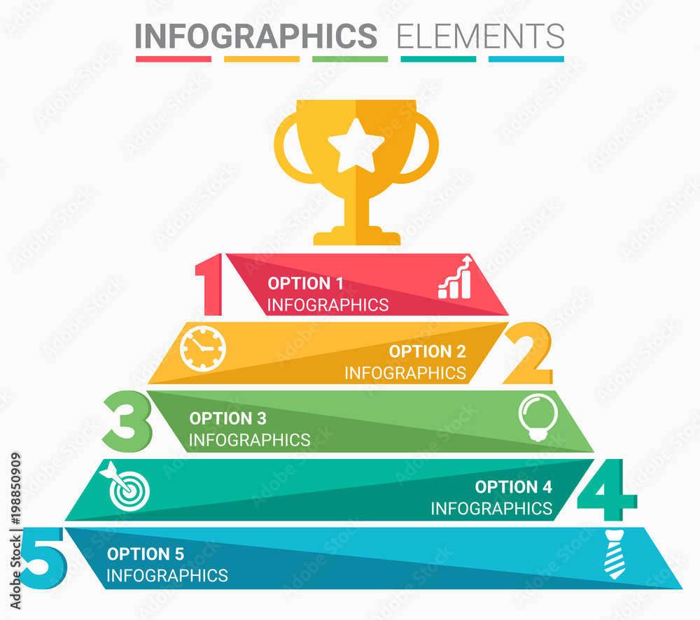 INFOGRAPHICS element abstract modern design the numbers top five ...