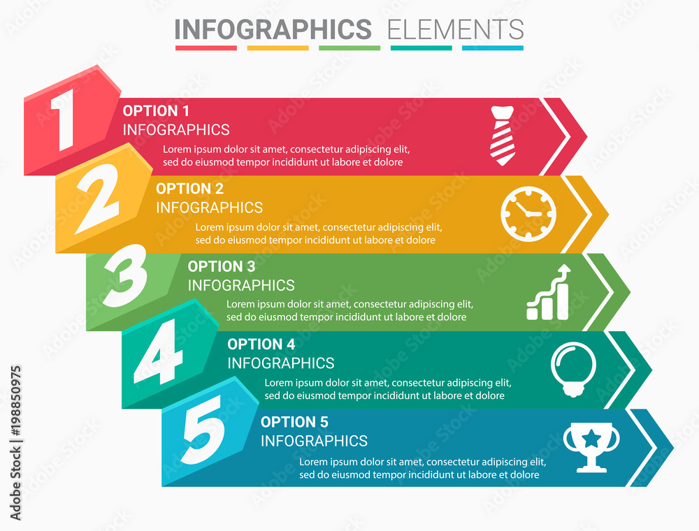 INFOGRAPHICS element abstract modern design the numbers top five ...