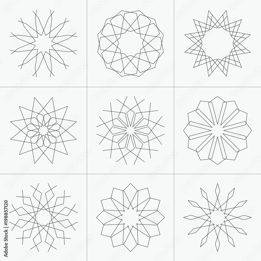 Set of geometric shapes in line style Stock Vector | Adobe Stock