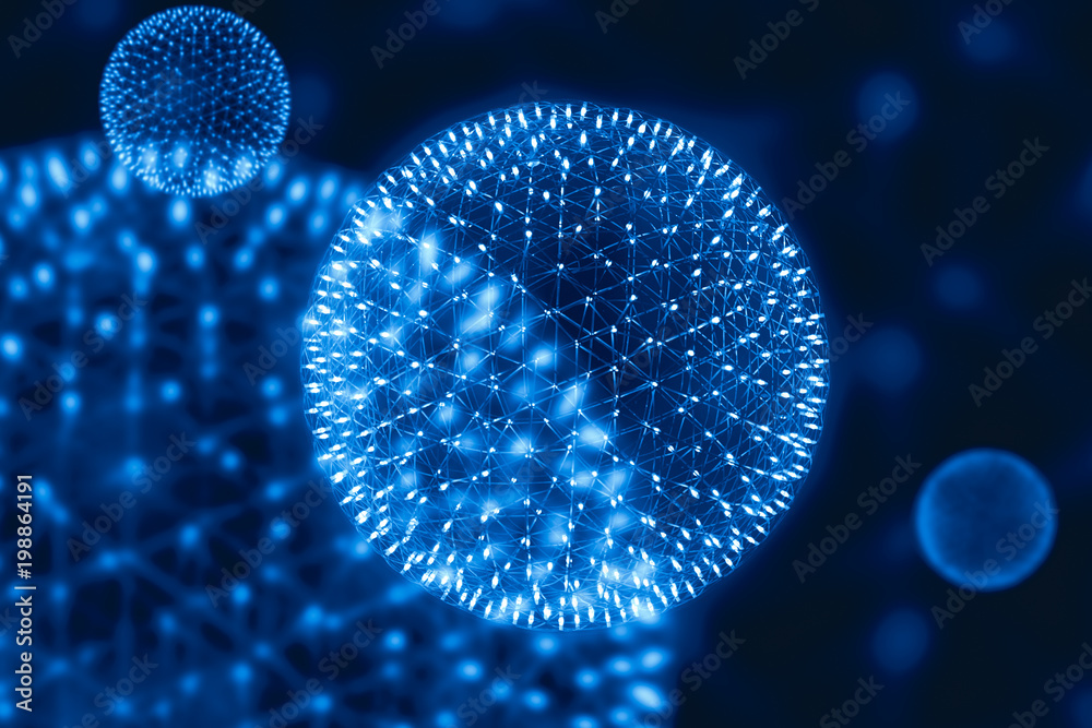 CG model structure form of Nucleus Atom Nuclear explode bomb emit x-ray ...