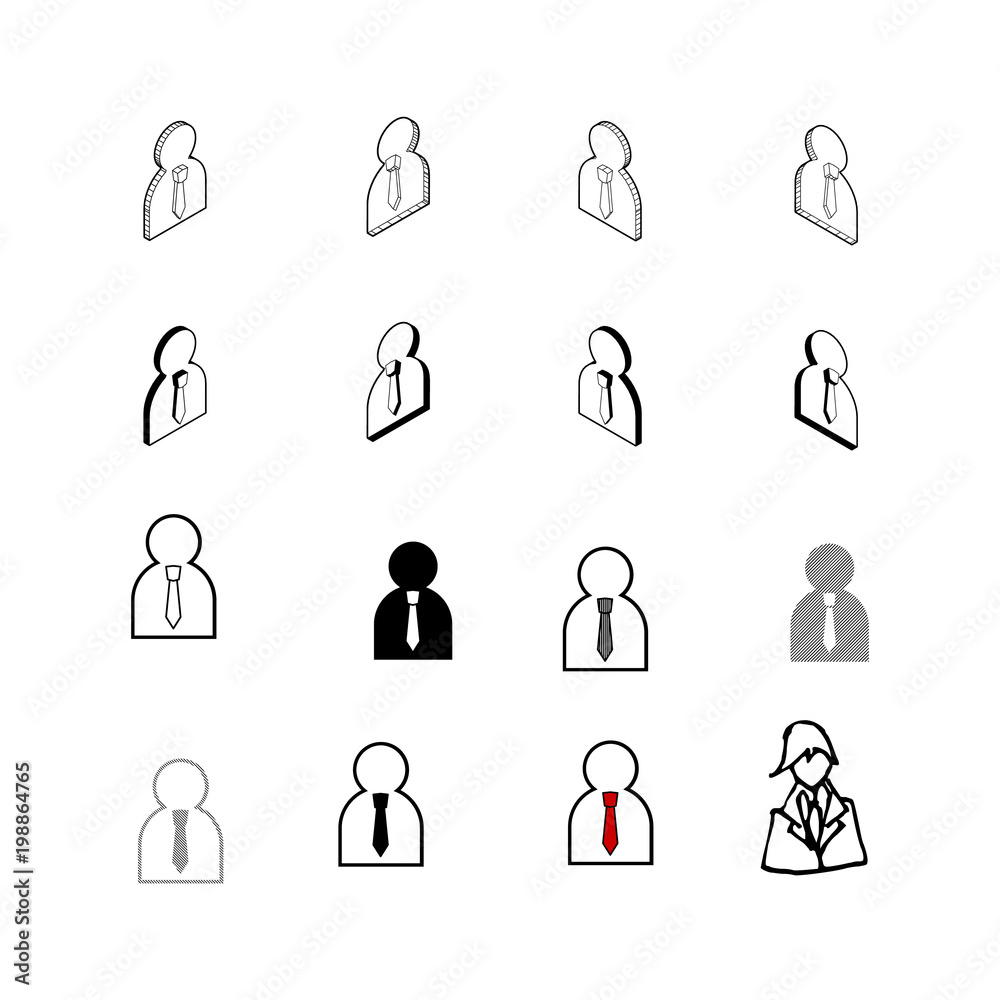 Set of vector Collection modern vector. People icon multi type of 3d ...