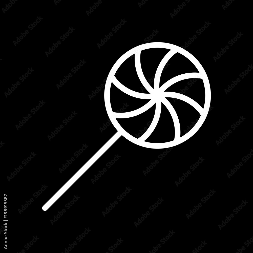 Black And White Candy Icon