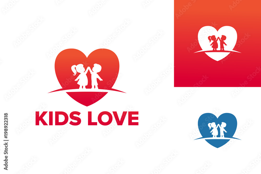 Kids Love Logo Template Design Vector, Emblem, Design Concept, Creative ...