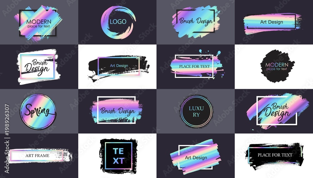 Vector hand drawn artistic design element, box, frame or background for ...