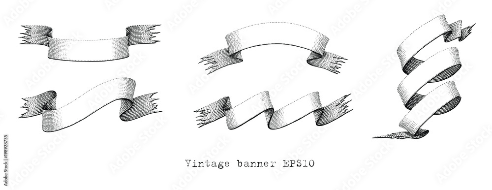 Vintage banners hand drawing engraving illustration Stock Vector ...