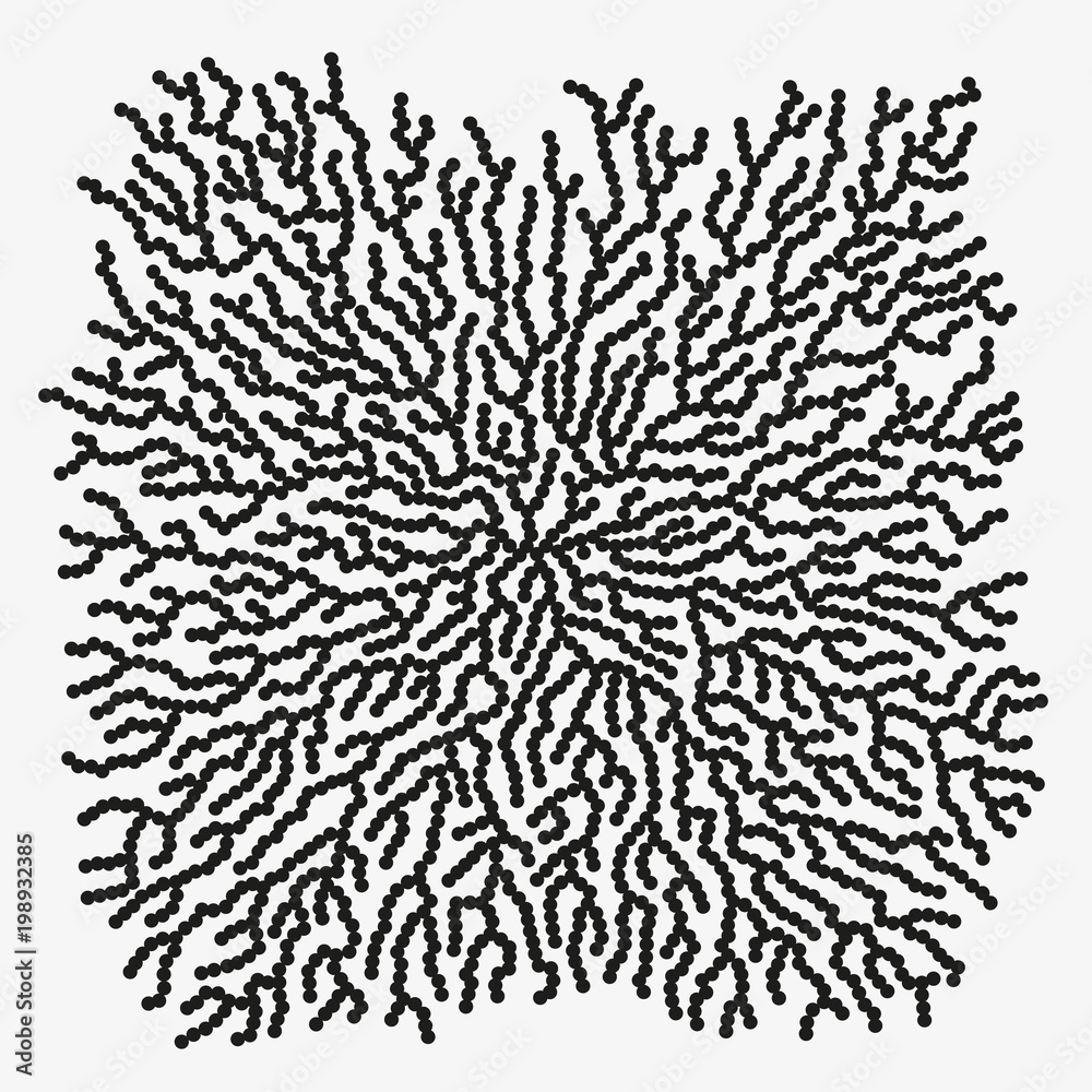 Monochrome abstract vector illustration with organic shape made of ...