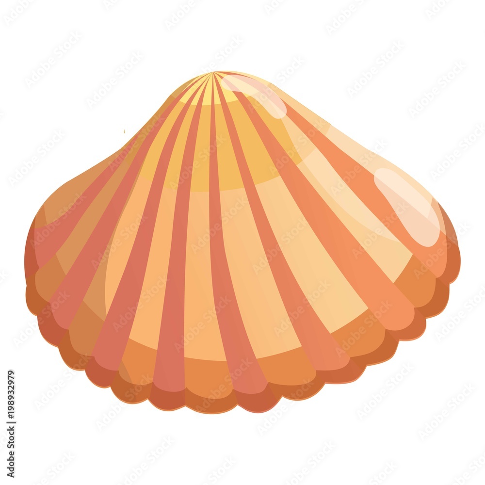 Aquatic shell icon. Cartoon illustration of aquatic shell vector icon ...