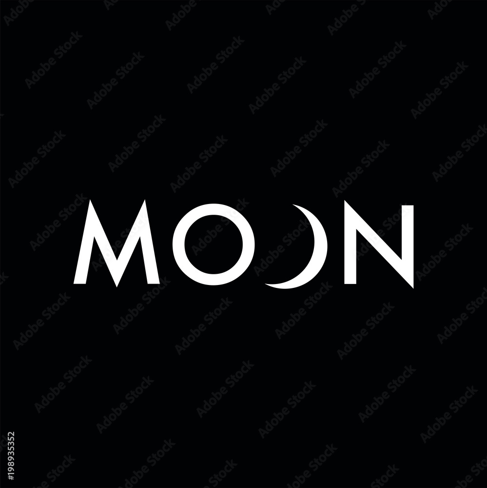 Moon vector logo Stock Vector | Adobe Stock