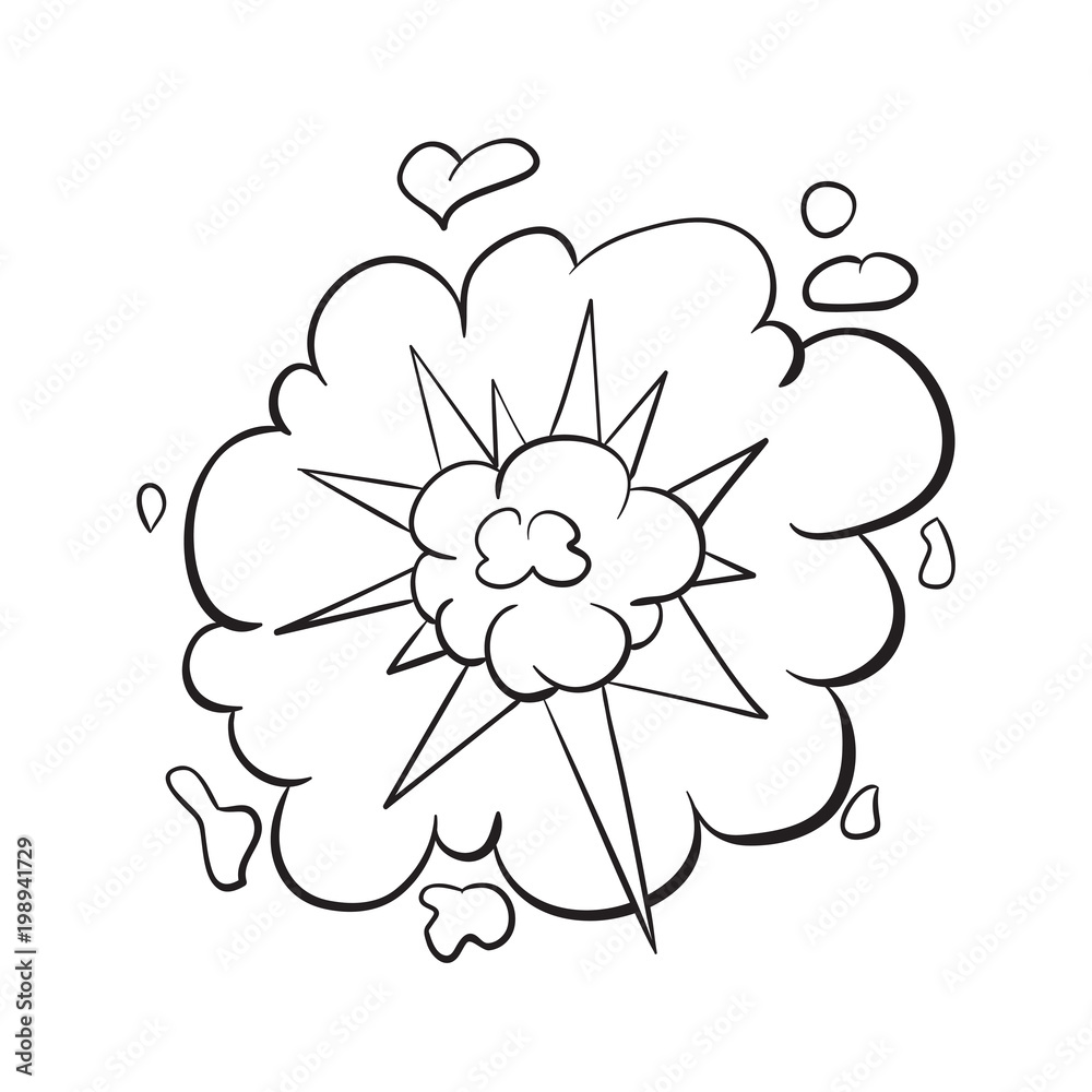 Vector sketch illustration of an object of nature. Outline hand drawing ...