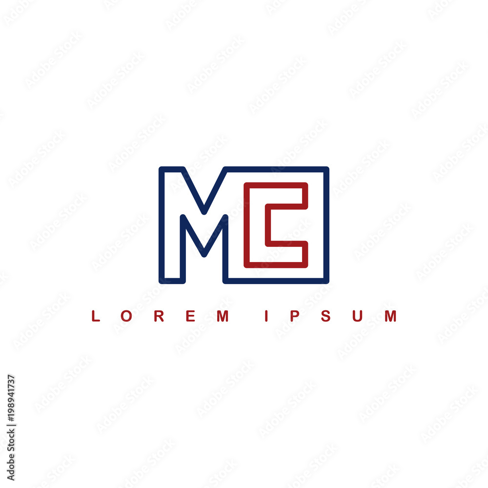 mc alphabet letter art theme logo logotype Stock Vector | Adobe Stock