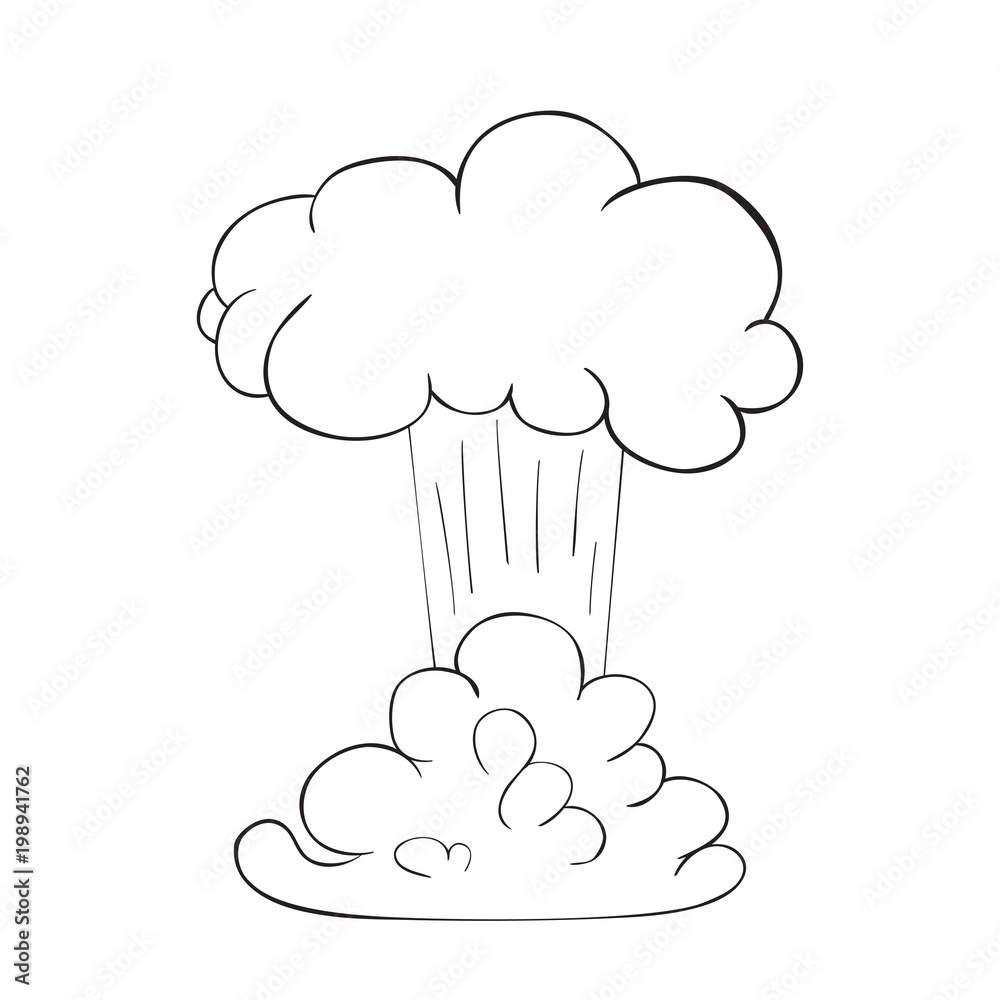 Vector sketch illustration of an object of nature. Outline hand drawing ...
