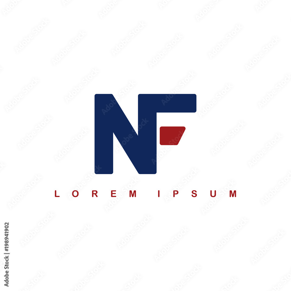 nf alphabet letter art theme logo logotype Stock Vector | Adobe Stock
