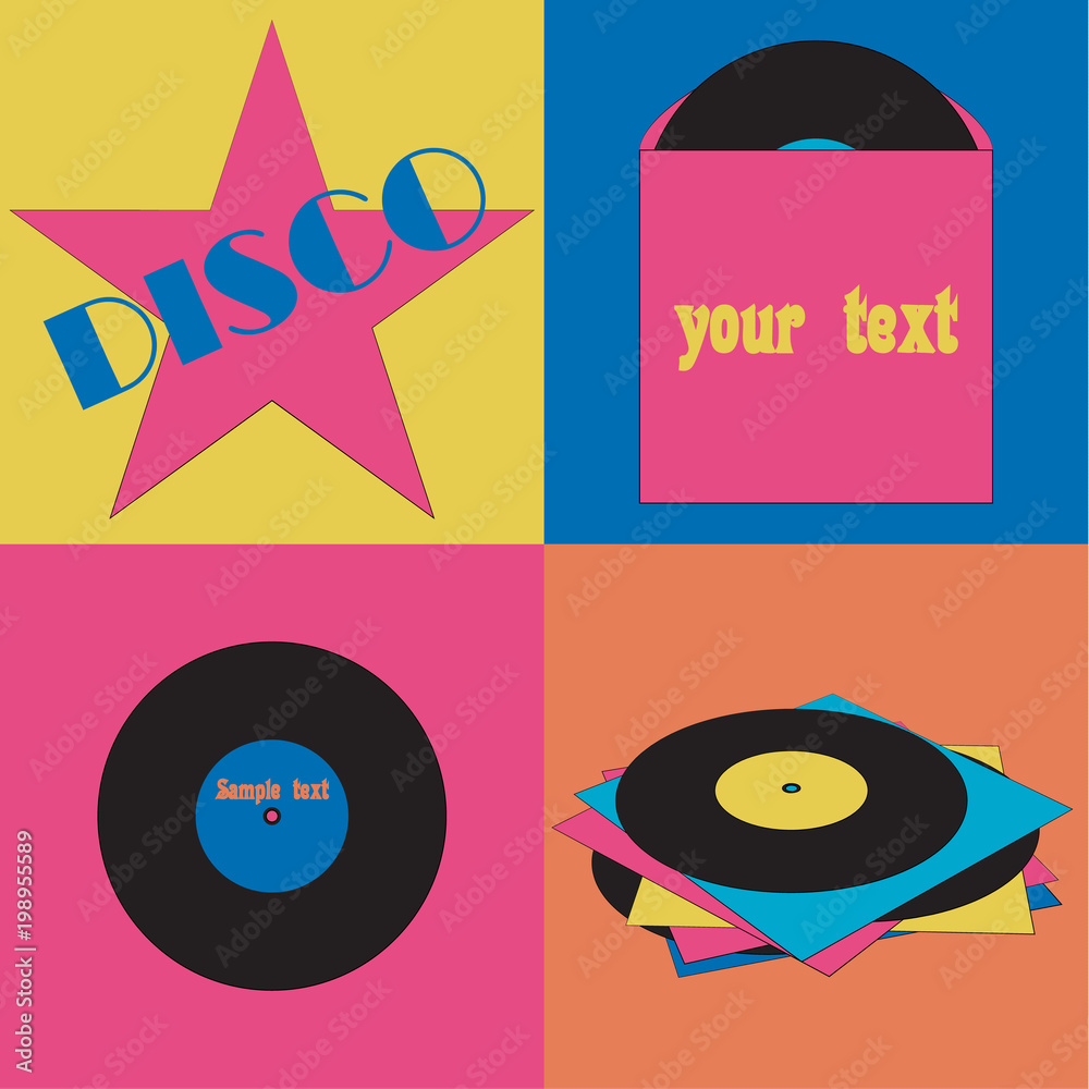 Disco symbols Stock Vector | Adobe Stock