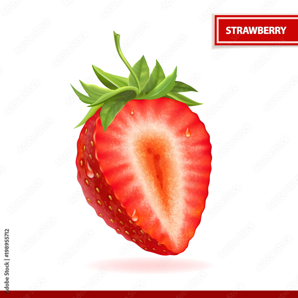 Strawberry Cut In Half Vector