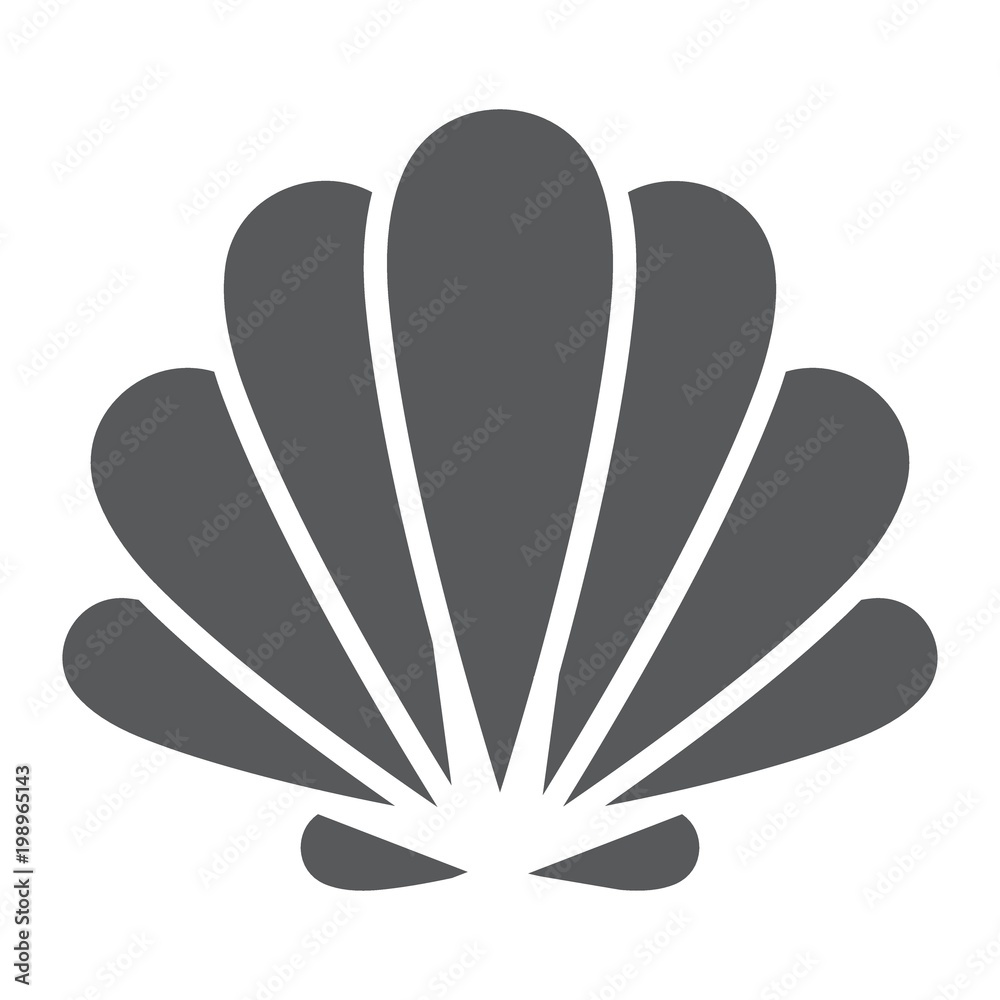 Seashell glyph icon, animal and underwater, shell sign vector graphics ...
