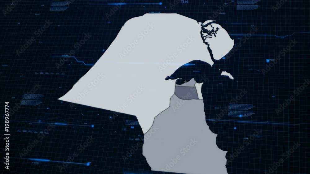 Kuwait Network Map Stock Video | Adobe Stock