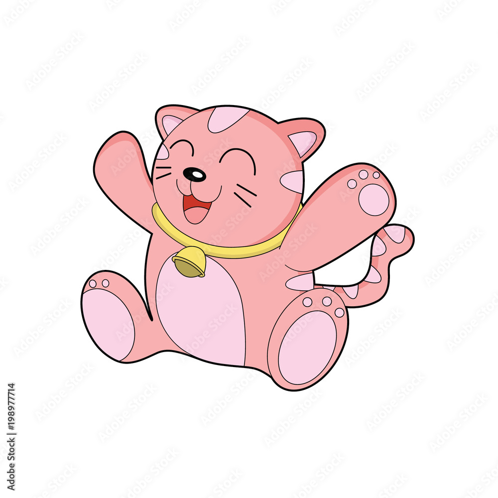 female cat with pink skin Stock Illustration | Adobe Stock