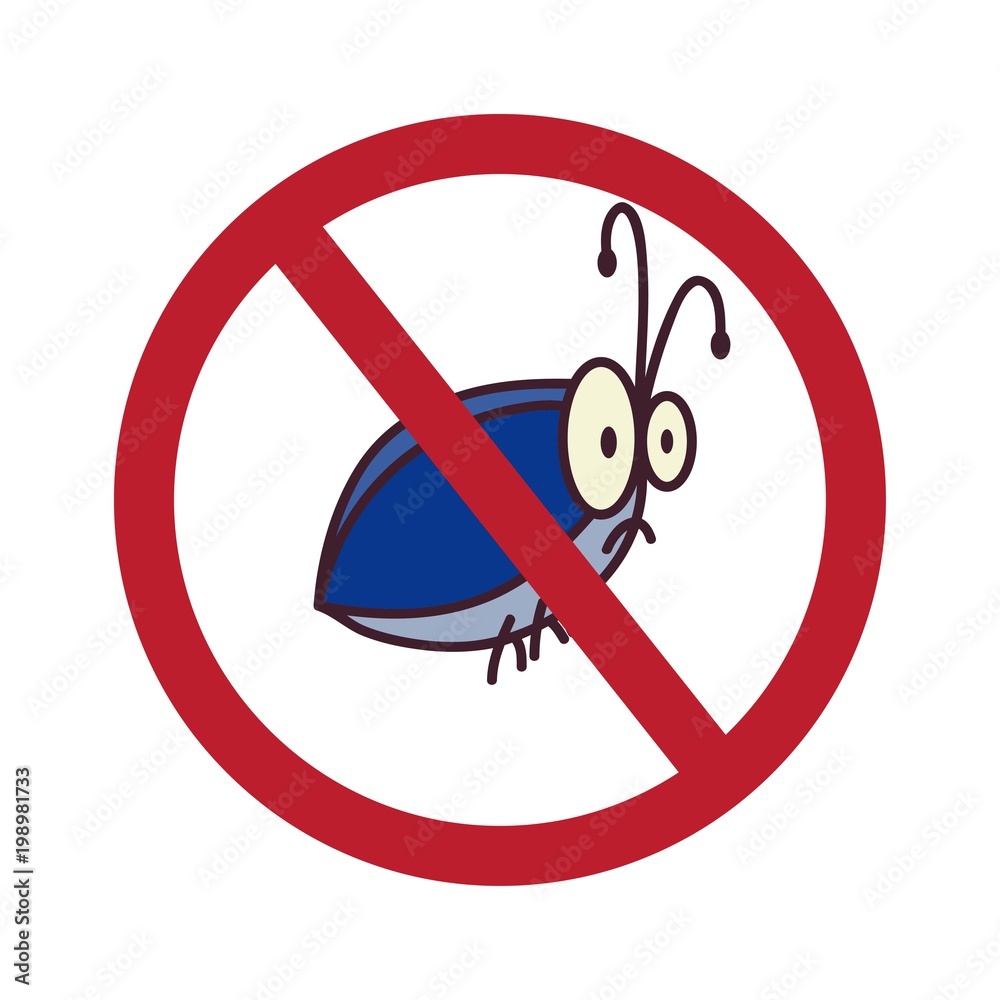 Bug Which Is Located In A Red Circle And Crossed Out With A Red Line bug-which-is-located-in-a-red-circle-and-crossed-out-with-a-red-line