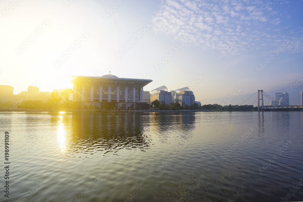 Sunset view at Masjid Besi (Iron Mosque) or Masjid Tuanku Mizan Zainal ...
