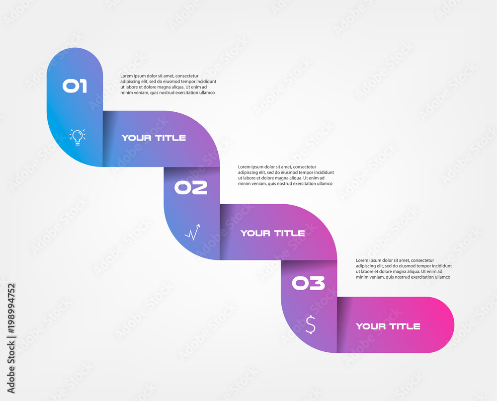 Snake icons timelines, gradient infographics. Some of chart, graph ...