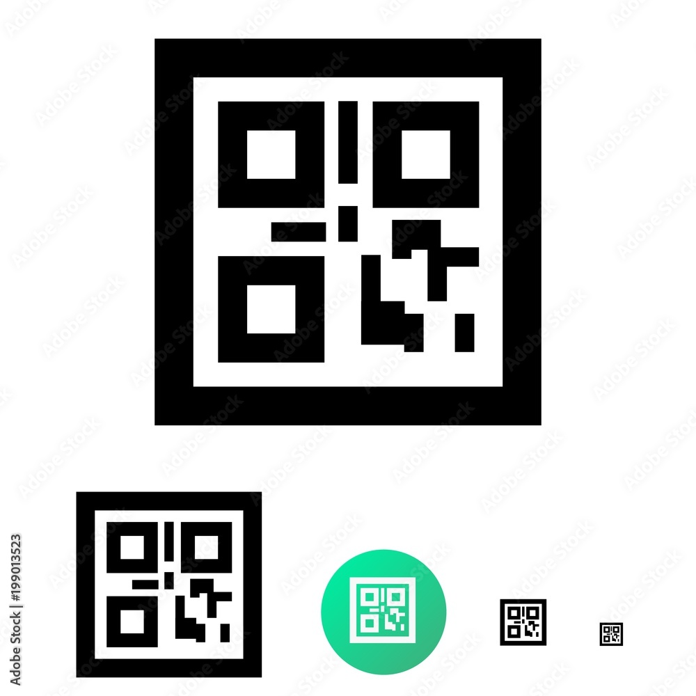 QR code flat icon. Vector line icon of different sizes 192px, 108px ...