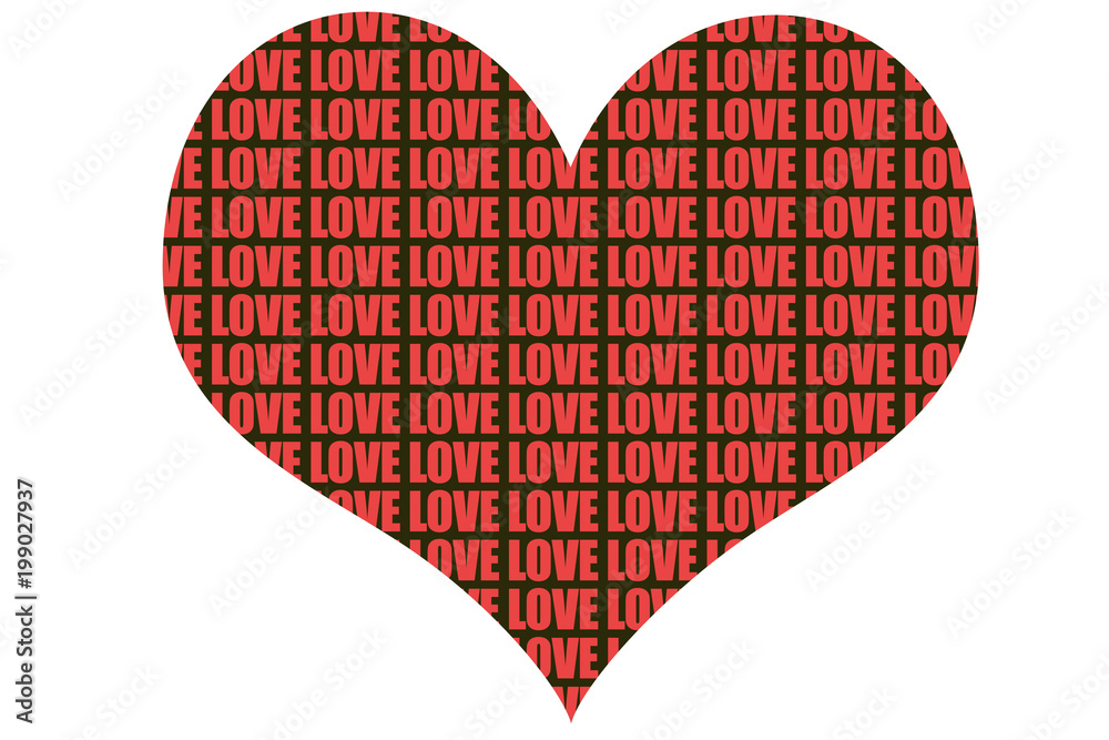 Corazón con letras de amor. Stock Illustration | Adobe Stock