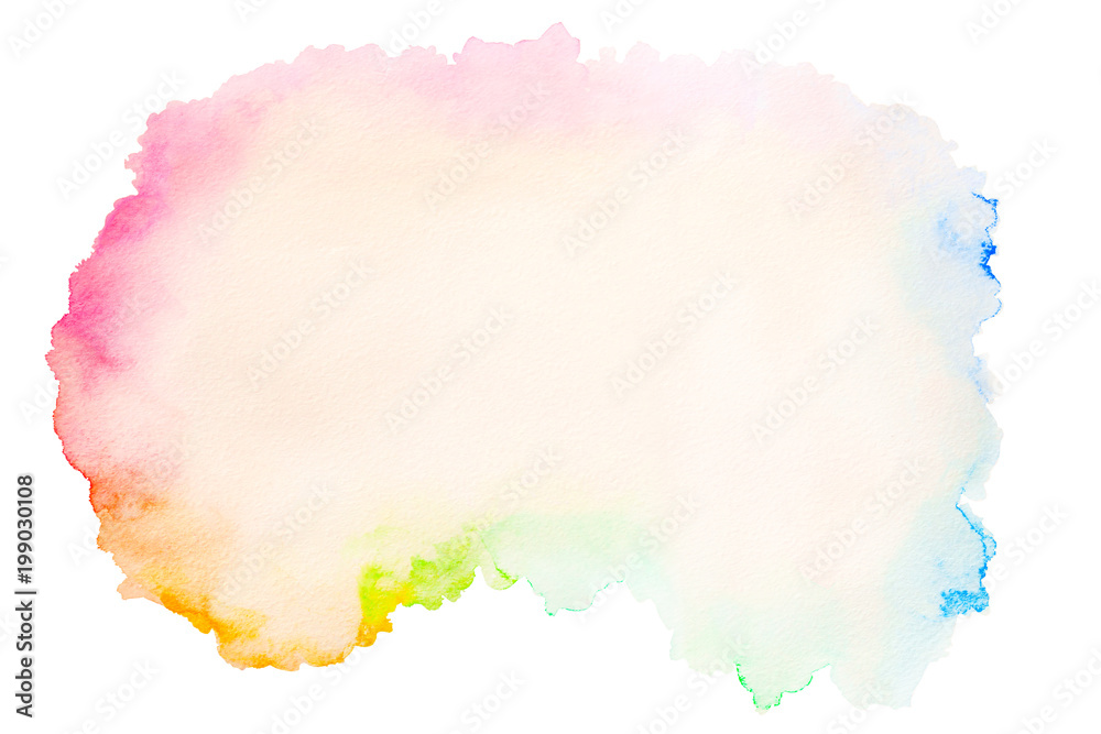 Hand draw multicolor watercolor splash backdrop. Ombre background for ...