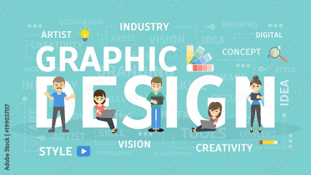 Graphic design concept. Stock Vector | Adobe Stock