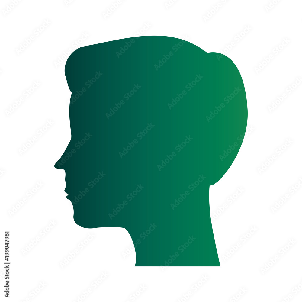male head profile silhouette vector illustration design Stock Vector ...