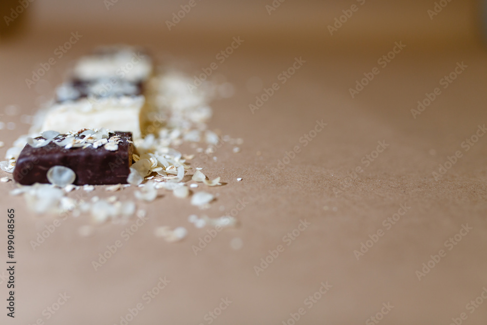 Snack chocolate protein bars with different flavors in the context of ...