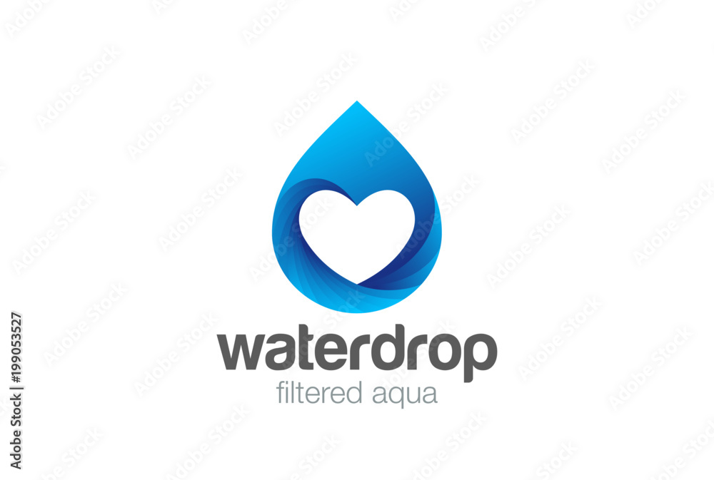 Water drop Logo vector. Aqua Filter Technology Droplet wave icon Stock ...