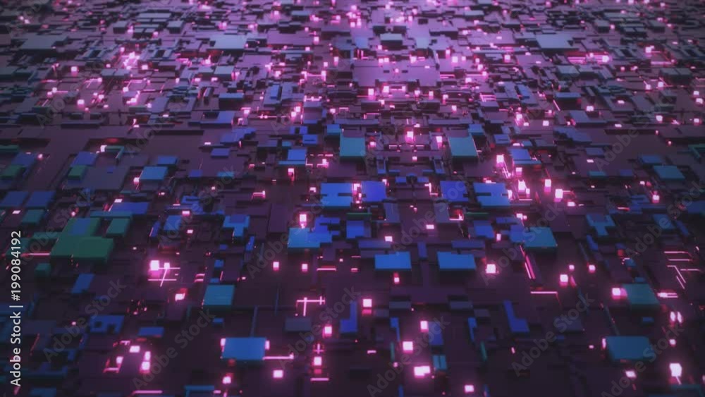 Quantum computing concept. Artificial Intelligence theme. 4K UHD ...