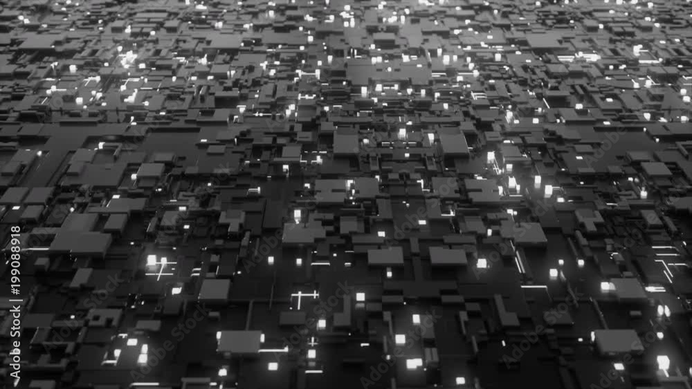 Quantum computing concept. Artificial Intelligence theme. 4K UHD ...