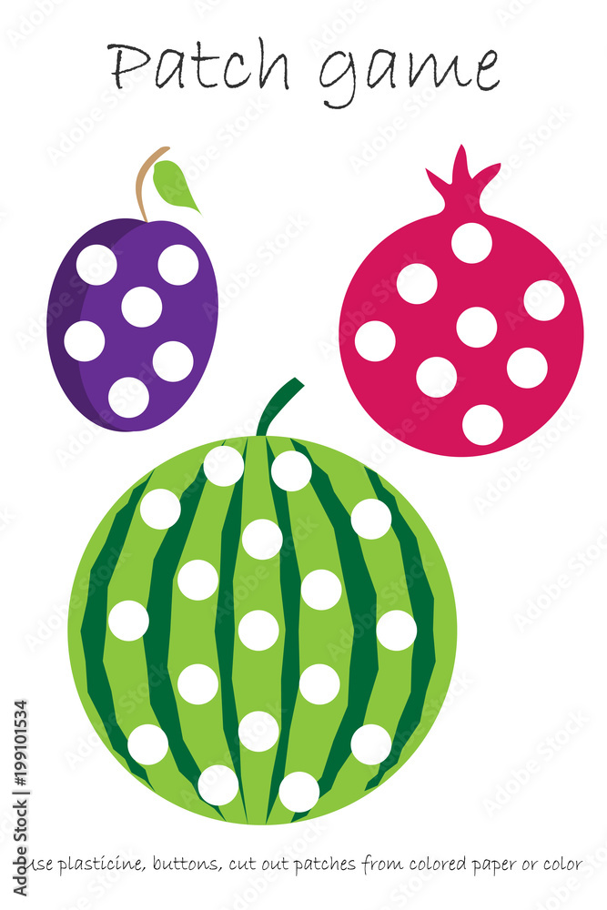 Education Patch game fruit for children to develop motor skills, use ...