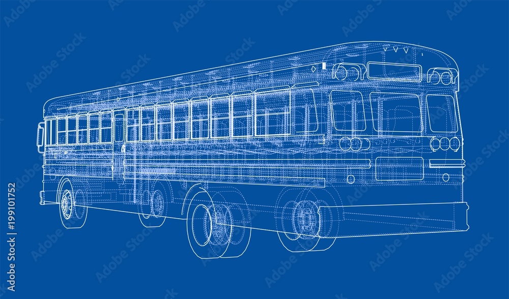 School bus outline Stock Illustration | Adobe Stock