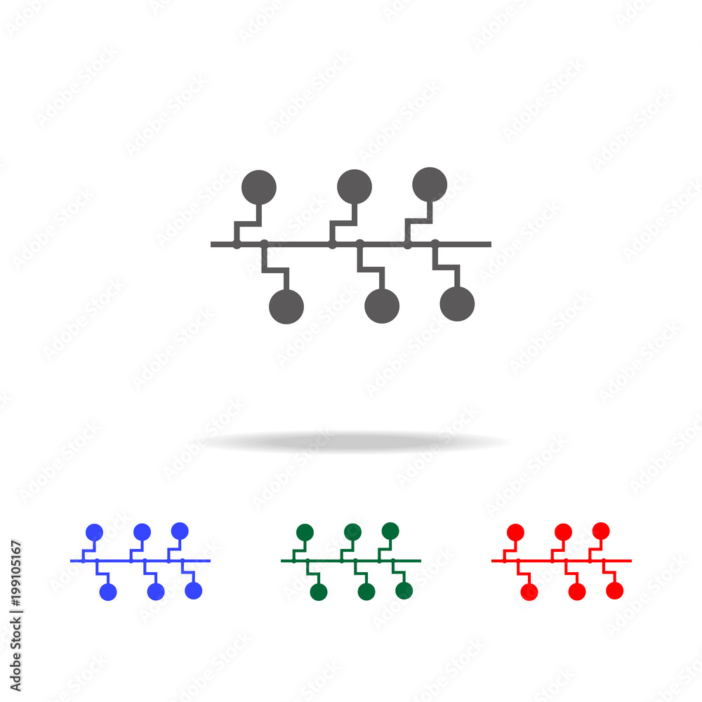 Route Points icon. Elements of chart and trend diagram multi colored ...