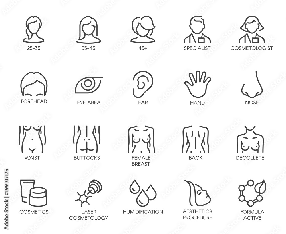 Thematic set icons isolated. Avatar of women of different ages, doctor ...