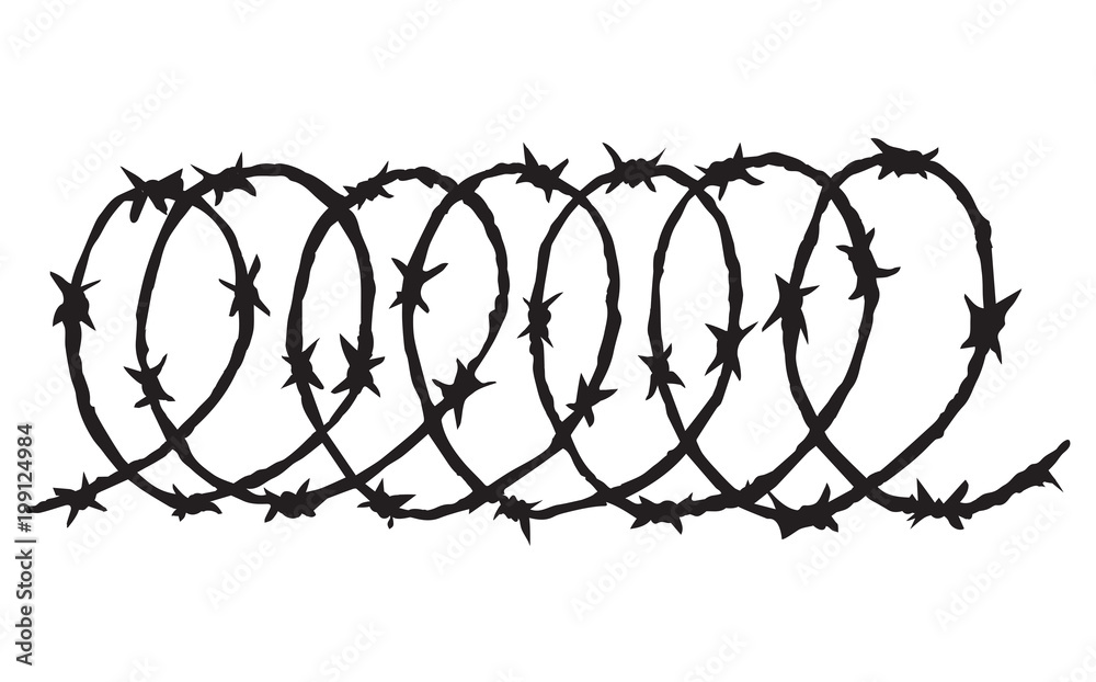 Barbed wire. Vector drawing Stock Vector | Adobe Stock