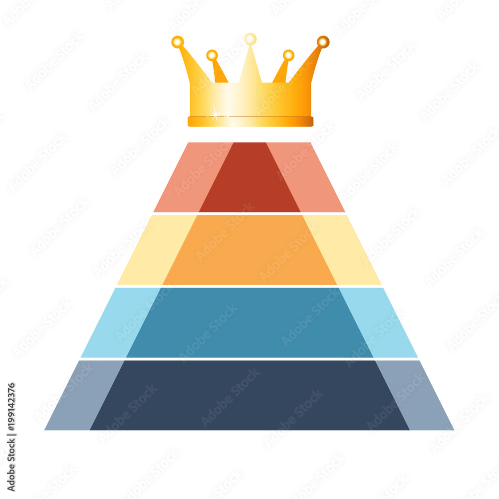 Pyramid colorful infographic 4 positions. Stock Illustration | Adobe Stock