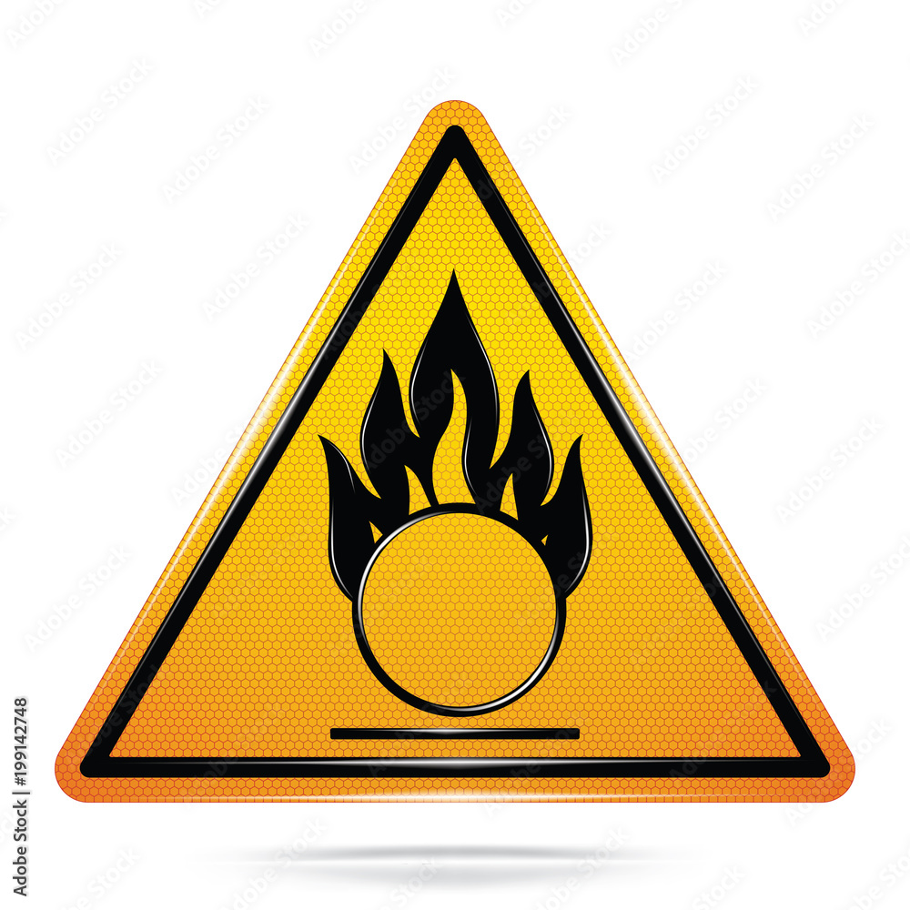 Vector and illustration graphic style, Oxidizing Hazard Sign Symbol ... Vector and illustration graphic style, Oxidizing Hazard Sign Symbol ...