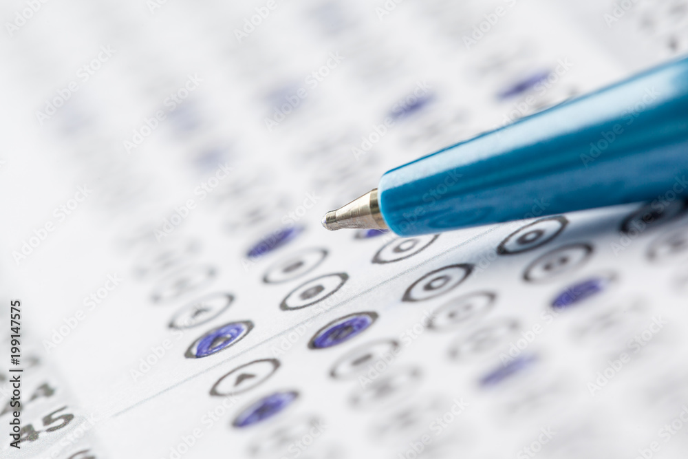 Test score sheet with answers Stock Photo | Adobe Stock