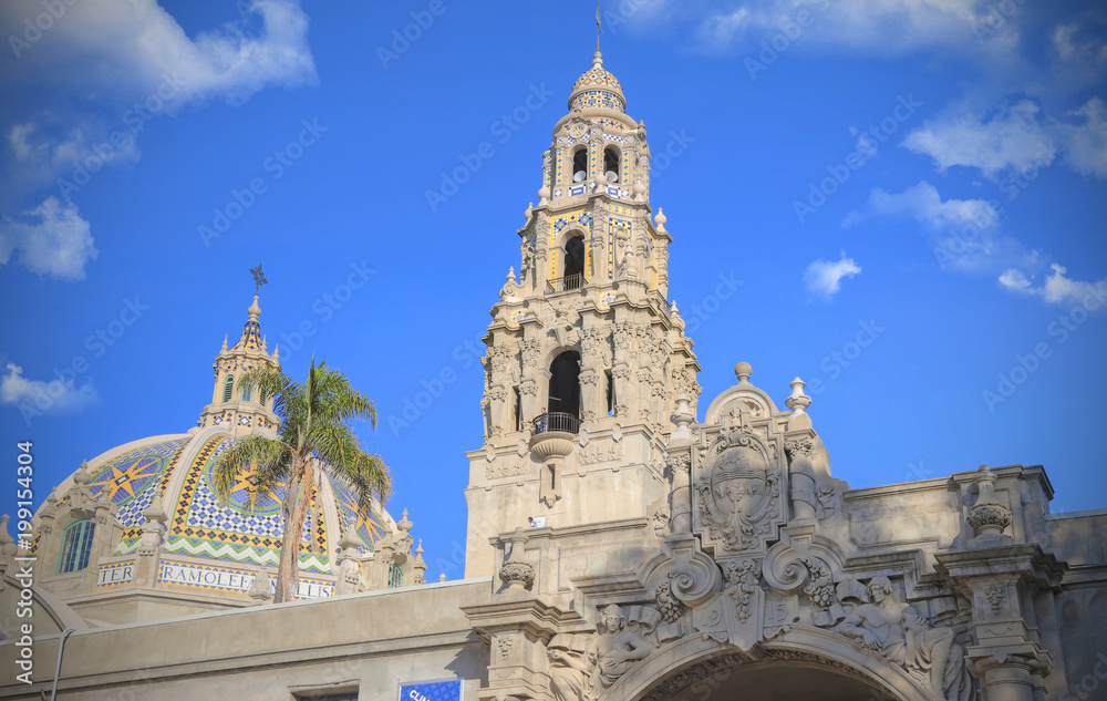 California Tower overlooking Balboa Park in San Diego, California ...